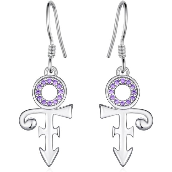 Jewelry | Prince Symbol Sterling Silver Dangle Earrings For Music Fans ...